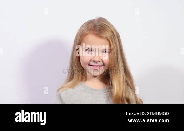 Girl's emotions and feelings. A variety of gestures and looks charming ...