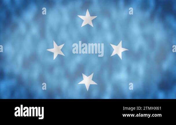 Federated flag is waving 3D animation. Federated state of Micronesia ...