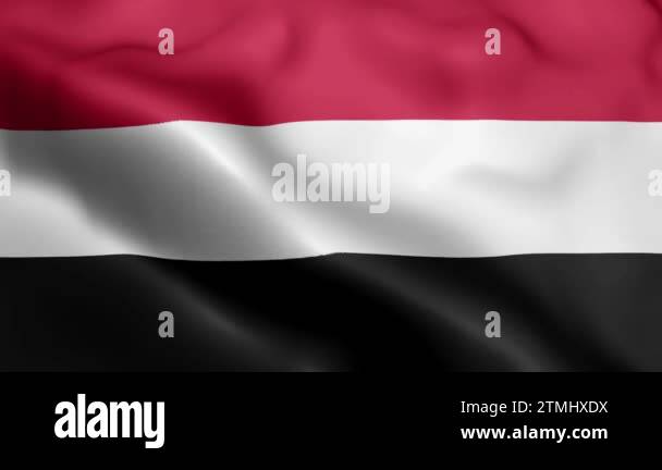 Yemen Flag video waving in wind. Yemen Flag Wave Loop waving in wind ...