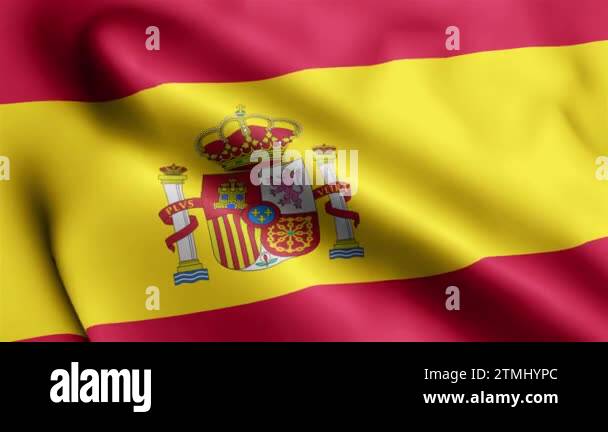 Spain Flag video waving in wind. Spain Flag Wave Loop waving in wind ...