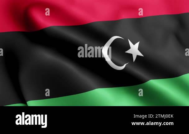 Libya Flag video waving in wind. Libya Flag Wave Loop waving in wind ...