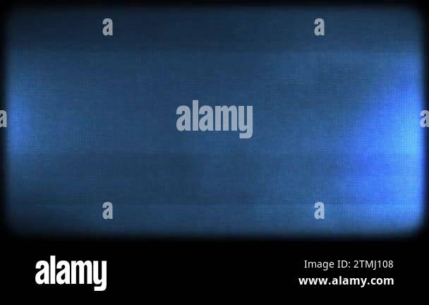 Blue light CRT TV screen. VHS effect of old TV with kinescope. The ...