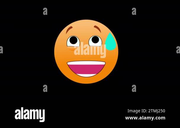 grinning emoji smiley emotion awkward icon loop motion graphics video ...