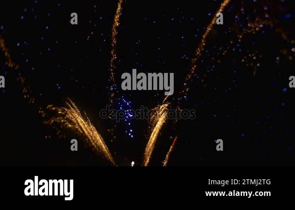 Lava Arc in Air Firework Volcanic Eruption Pyrotechnics Show Light and ...