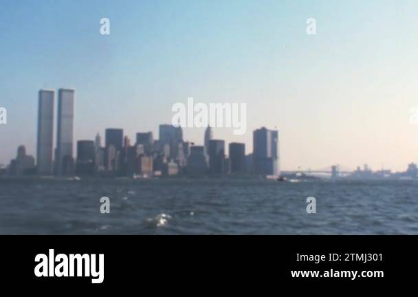 Manhattan Skyscrapers with Twin Towers of World Trade Center. WTC was ...