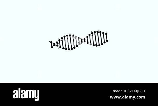 Animation Of Abstract Dna Fragment With Seamless Loop On White Background Conceptual Design Of