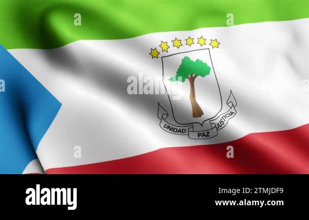Equatorial Guinea Flag video waving in wind. Equatorial Guinea Flag ...