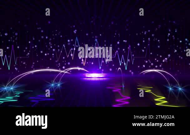 Seamless 3D abstract animation of vibration graph pulse or earthquake ...