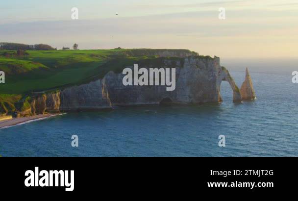 French rock landmark on the shore. One of the most popular and visited ...