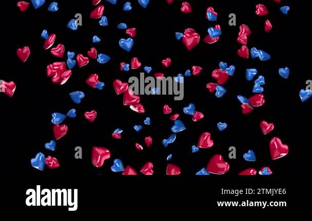 Beautiful hearts falling loop animation with Alpha Channel. Motion ...