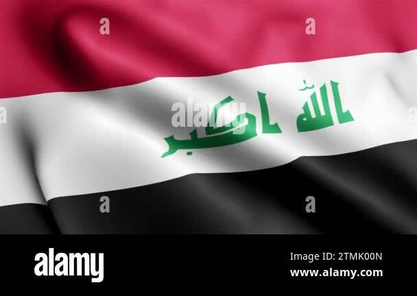 Iraq Flag video waving in wind. Iraq Flag Wave Loop waving in wind ...