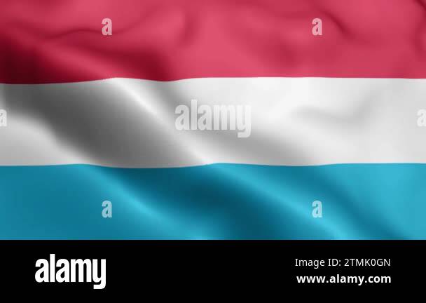Luxembourg Flag video waving in wind. Luxembourg Flag Wave Loop waving in wind. Realistic ...