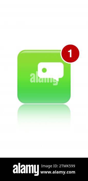 Vertical Video animation of message app with animated icon and ...
