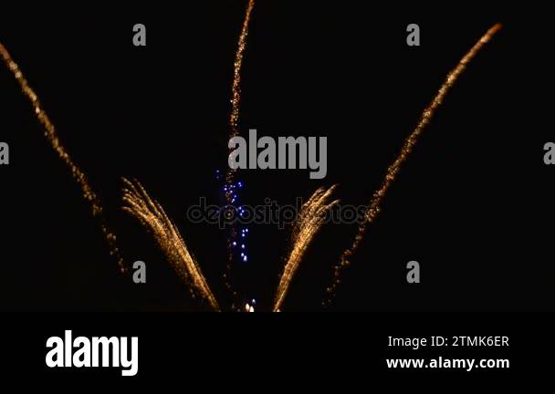 Fireworks Real Filming Pyrotechnics Show Noise Light Smoke Sparks Are ...