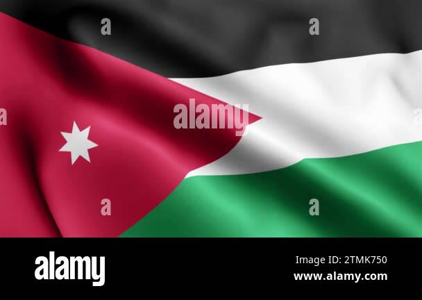 Jordan Flag video waving in wind. Jordan Flag Wave Loop waving in wind ...
