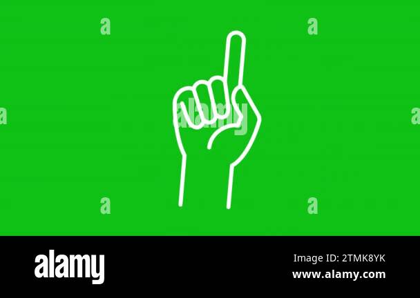 Animated finger white linear icon. Shaking hand gesture. Loop HD video ...