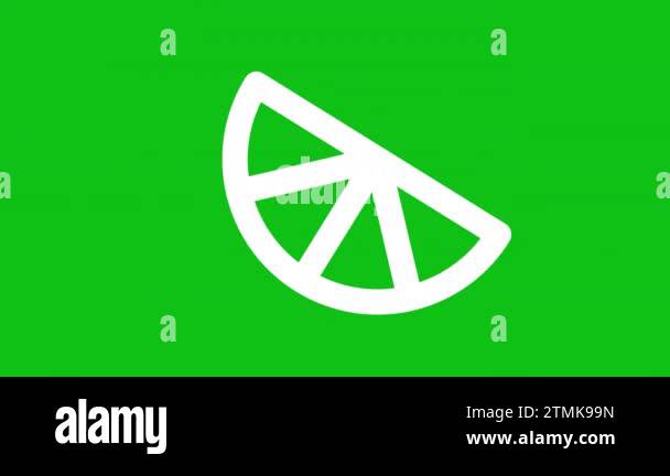 Animated lemon slice white line icon. Citrus wedge swaying animation ...