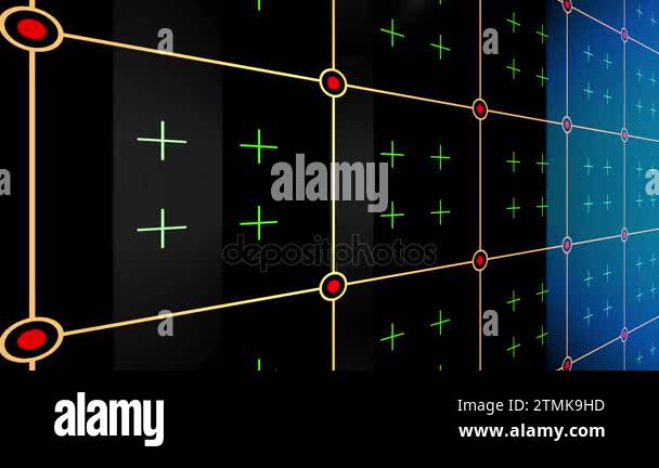 4K Abstract animation grid glossy background, geometry surfaces, lines ...