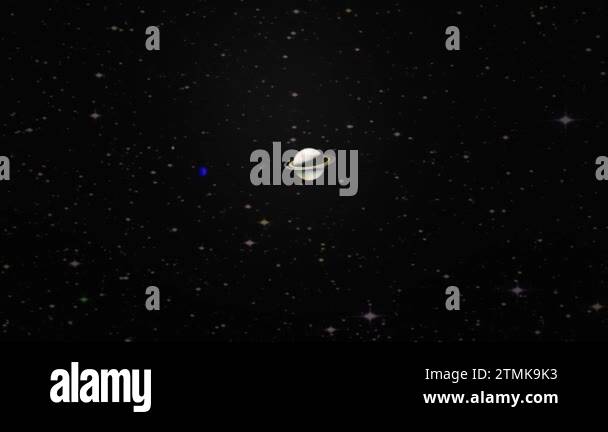 Zoom in animation footage of the planet Saturn in the space Stock Video ...