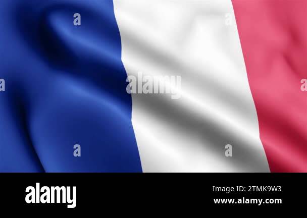 France Flag video waving in wind. France Flag Wave Loop waving in wind. Realistic France Flag ...