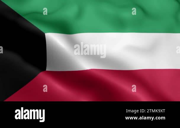 Kuwait Flag video waving in wind. Kuwait Flag Wave Loop waving in wind ...