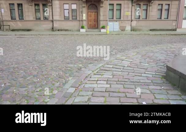 Old house on Rotuses aikste street 11 in Kaunas. Kaunas is second ...