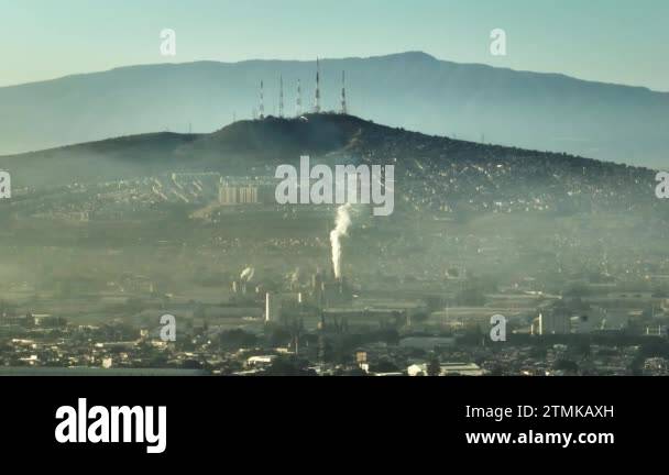 Guadalajara city Mexico Aerial view of factory zone from top. Air ...