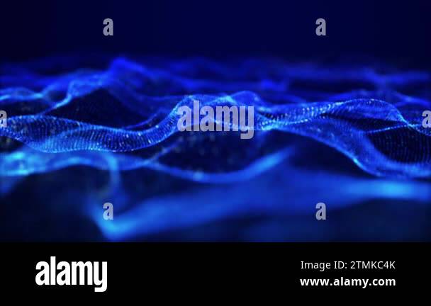 Gold Particles Moving Background. fast energy flying wave line with ...