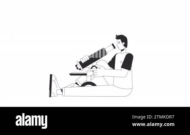 Lab Tests Bw Loader Animation Analyzing Samples With Microscope Flash Message 4k Video Footage