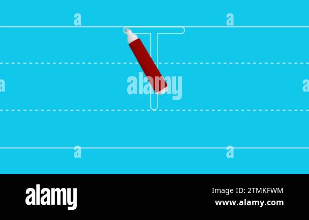Tutorial for writing alphabet. Trace the letter T with a marker ...