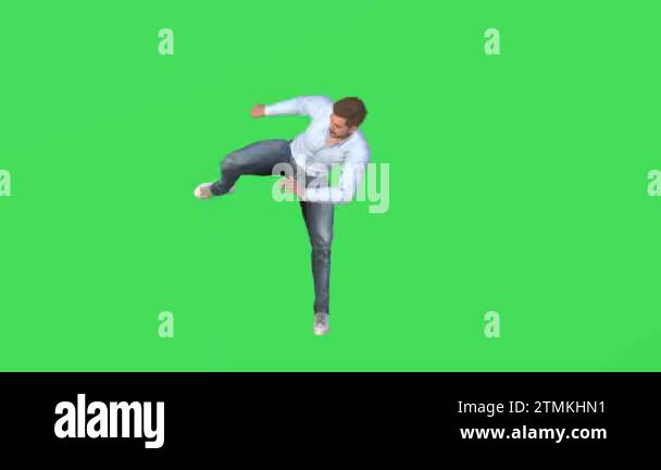 3D male American coach on green screen training and explaining and ...