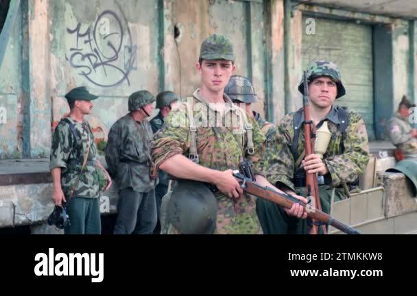 Hel, Poland - August 2022 Military troops marching during 3 May Polish ...