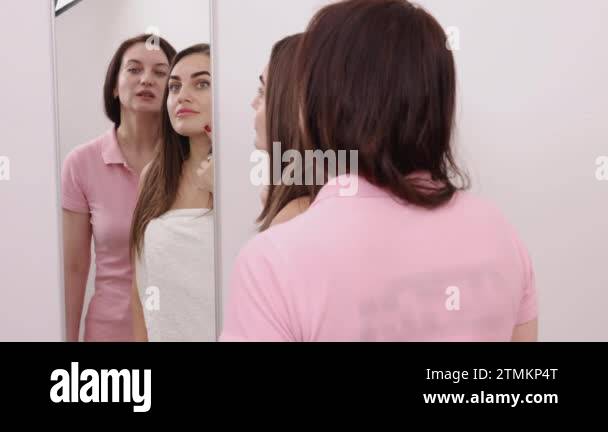 Beauty appointment, Face examination, Skin inspection. With the help of ...