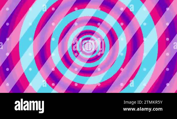 Flying through optical illusion of circles creating abstract tunnel ...