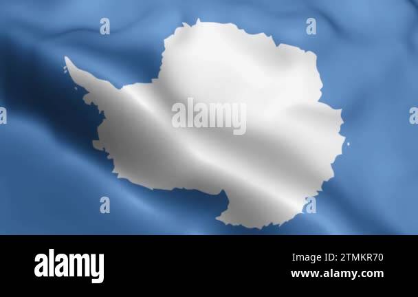 Antarctica Flag video waving in wind. Antarctica Flag Wave Loop waving ...