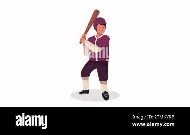 Cartoon illustration boy playing baseball Stock Videos & Footage - HD ...