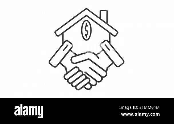 Deal closing linear animation. Buyer and seller handshake. Real estate ...