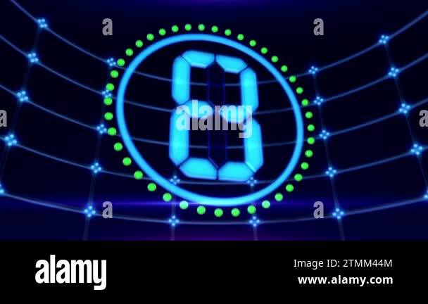 4K Blue Digital Neon 10s Countdown Clean modern design for news ads ...