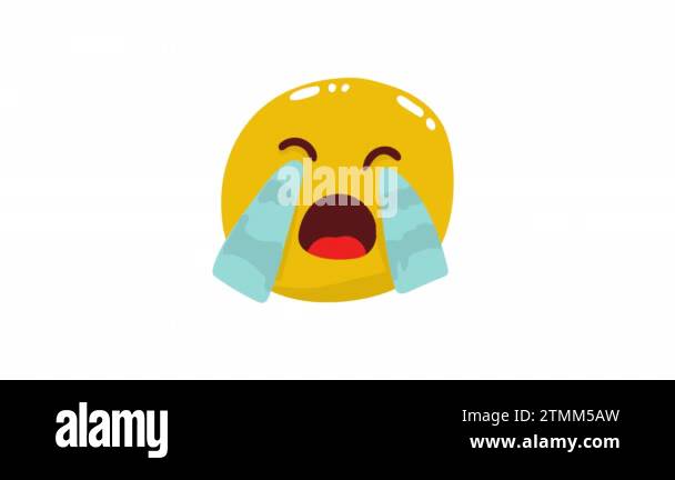 Loudly Crying Animated Emoji. Alpha channel, transparent background. 4K ...