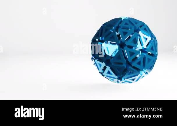 Sleek and modern 3D sphere rotates, glass shiny surface. Abstract ...