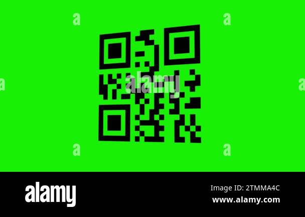 Sequence of QR codes on a green background. QR code being scanned with ...