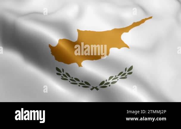 Cyprus Flag video waving in wind. Cyprus Flag Wave Loop waving in wind ...