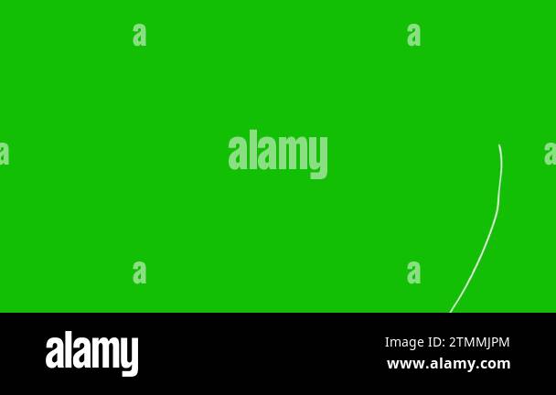 Drawing white a spiral design on the green screen background. Hand ...