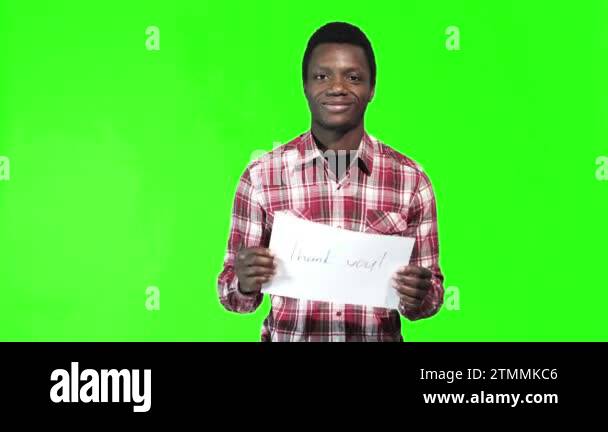 African man with thank you sign in hand Stock Video Footage - Alamy