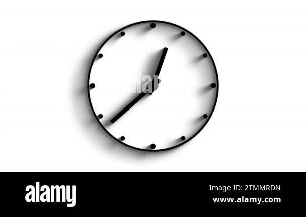 Video animation of a black analog clock icon with moving arrows in ...