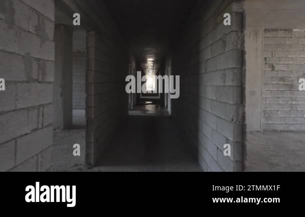 From aerated concrete blocks, walls corridor house are built, ready for ...