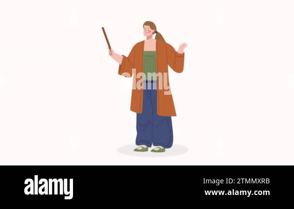 female teacher in class animation ,4k video animated Stock Video ...