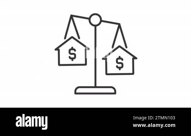 Real estate valuation line animation. Estate investing. Cost approach ...