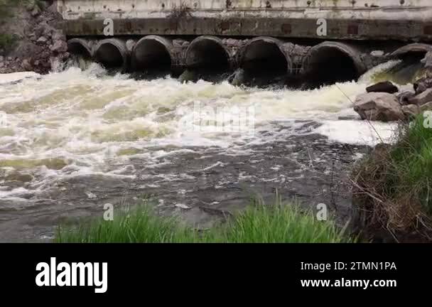 Environmental pollution, environmental disaster. Discharge of polluted ...