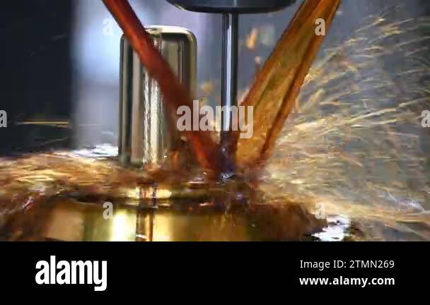 Close up scene the CNC milling machine milling the shell mold parts ...